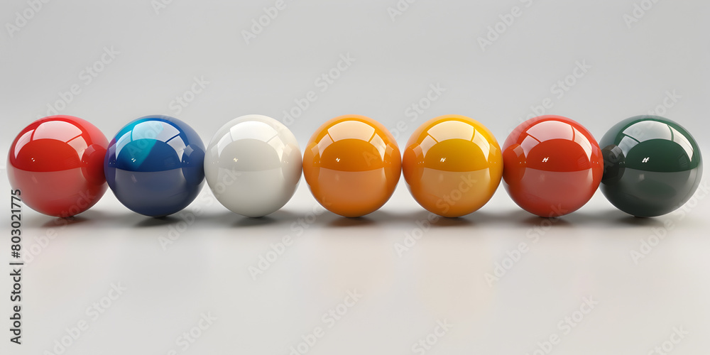 Colorful Balls Lined Up In A Row For Use In The Game Pool Background ...