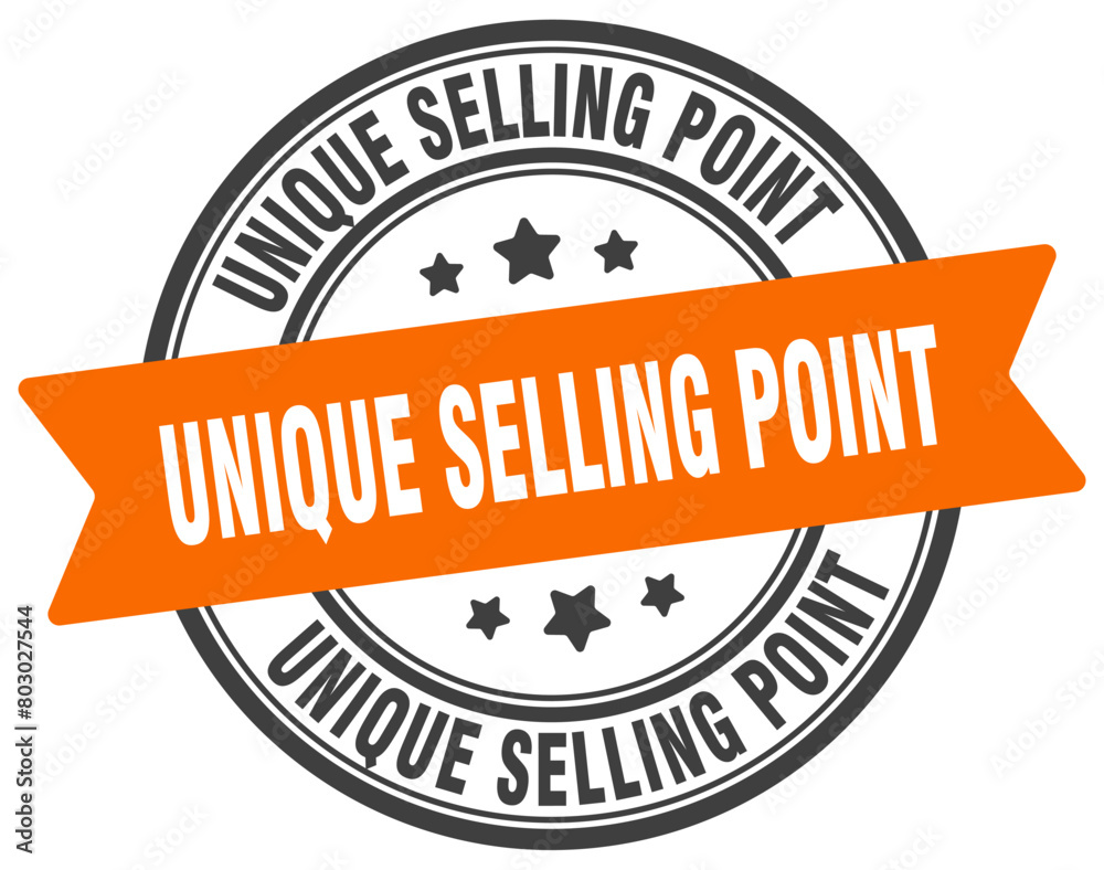 unique selling point stamp. unique selling point label on transparent ...