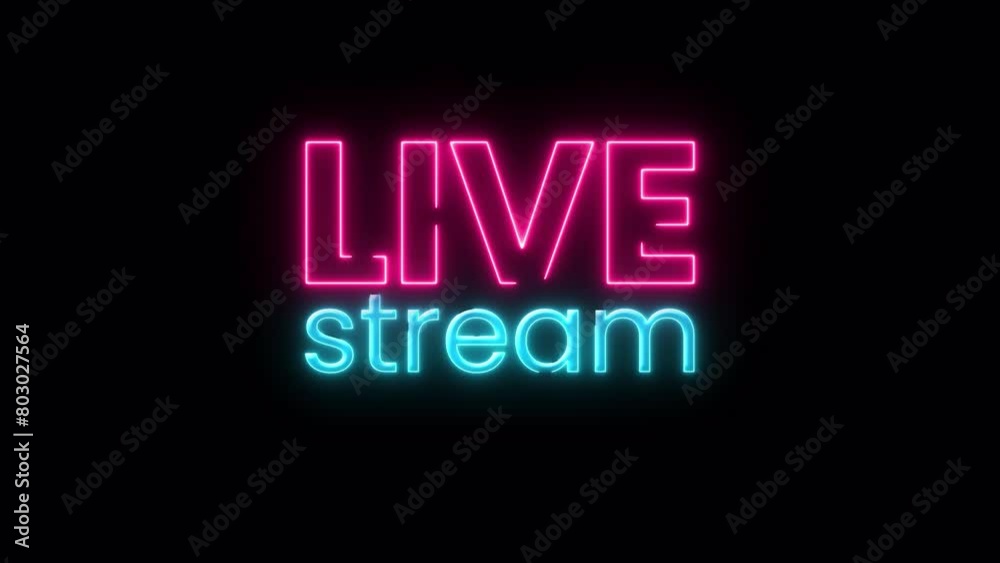 Live stream neon text animation suitable for video live streaming ... Live stream neon text animation suitable for video live streaming ...