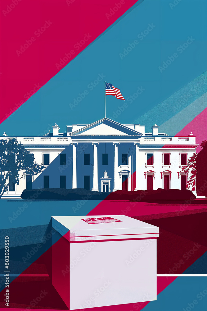 2024 United States Presidential Election. Minimal poster art of a ...
