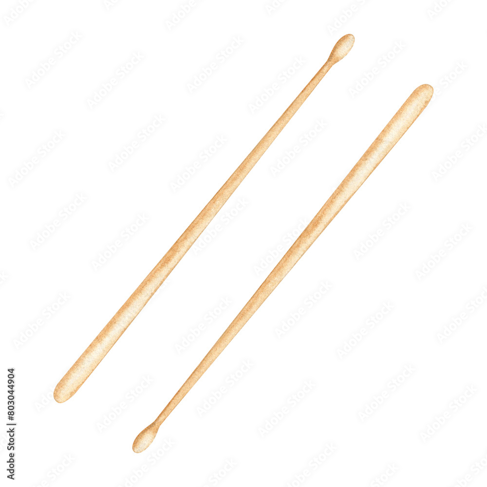 Military drum sticks. Classical music element. Watercolor illustration ...
