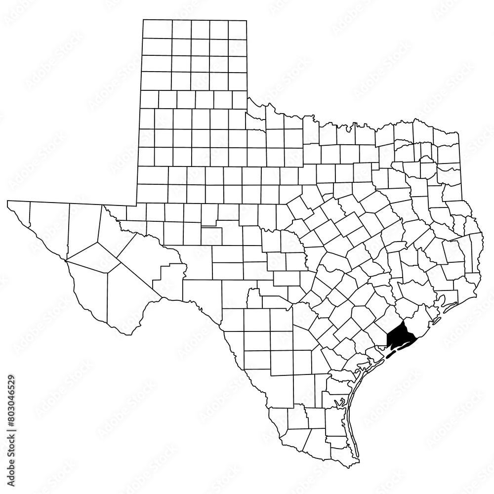 Map of Matagorda County in Texas state on white background. single ...