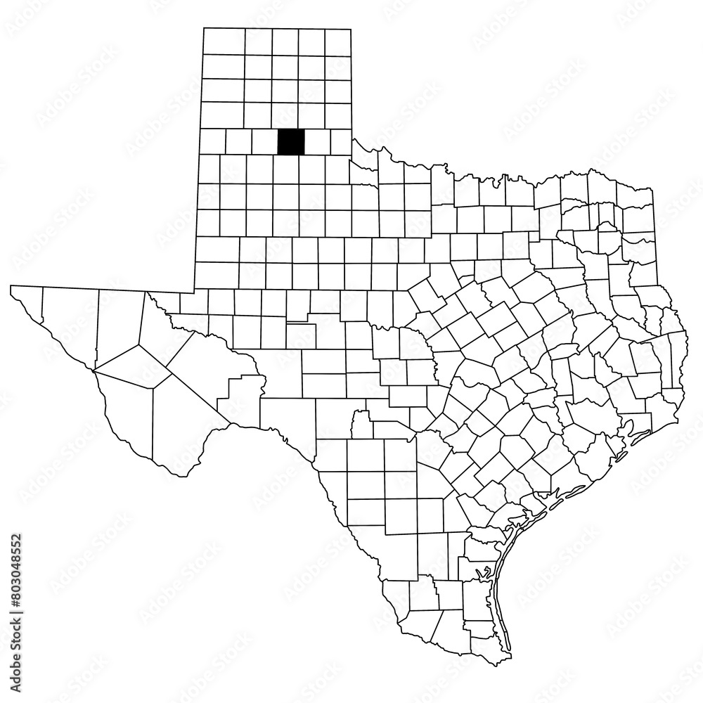 Map of Briscoe County in Texas state on white background. single County ...