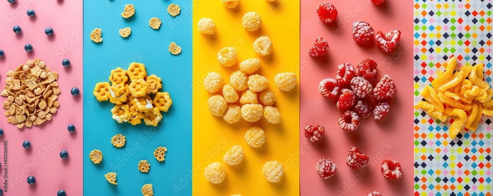 Cereal packaging mockup, Eye-catching display of various snacks ...