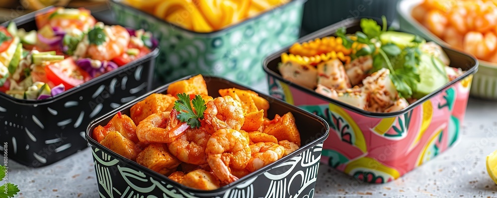 Compact frozen appetizers box bold graphic packaging mockup, Variety of ...