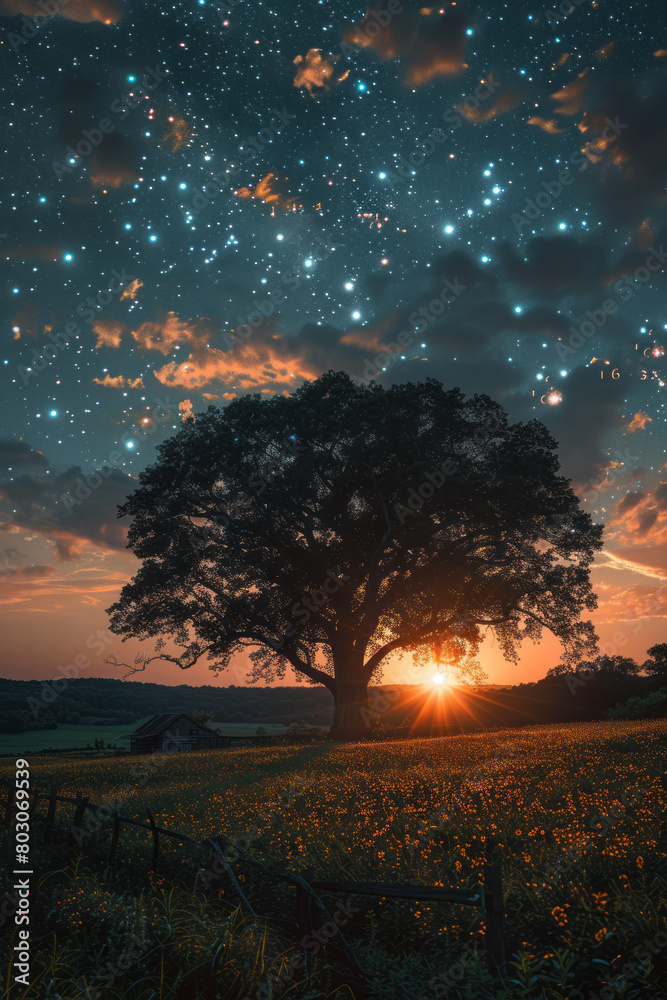 A visual poem of prime numbers, depicted as stars in a night sky, with ...