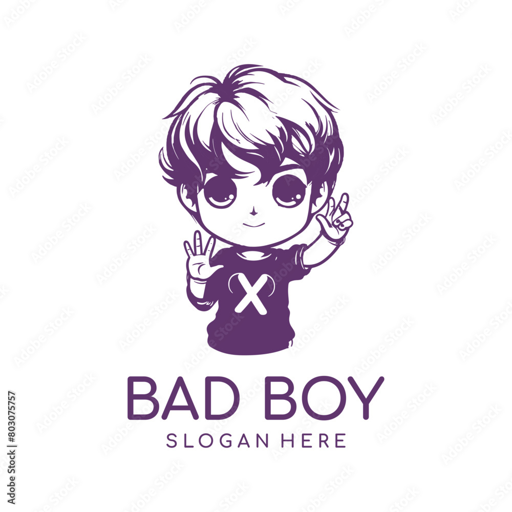Bad boy logo vector illustration Stock Vector | Adobe Stock