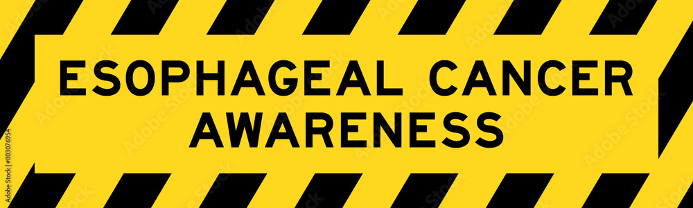 Yellow and black color with line striped label banner with word ...