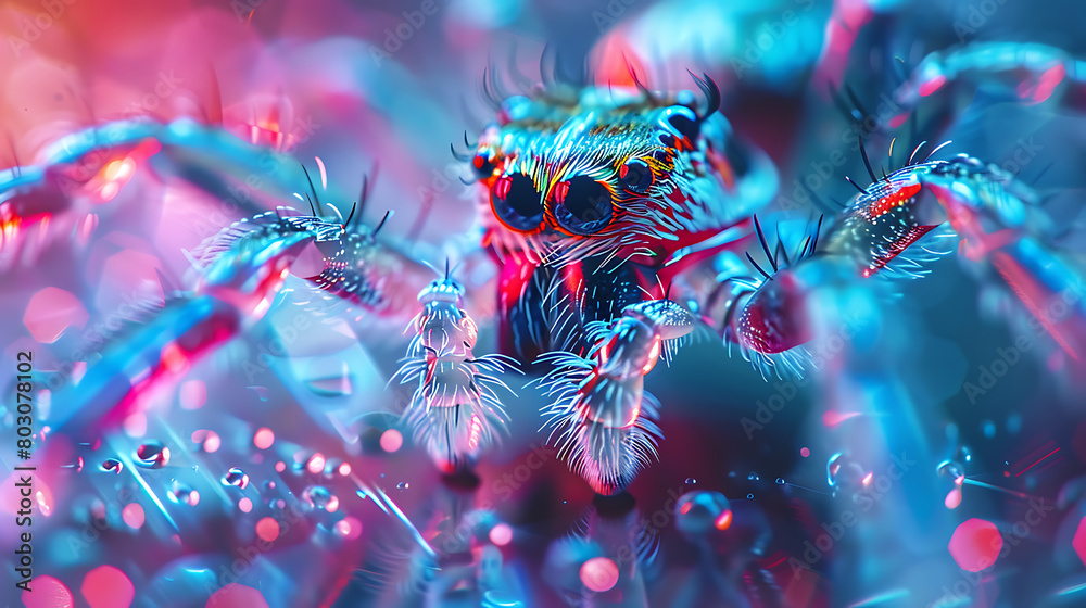 Holographic Enchantment: Transparent Spider Closeup - Macro Special SFX ...