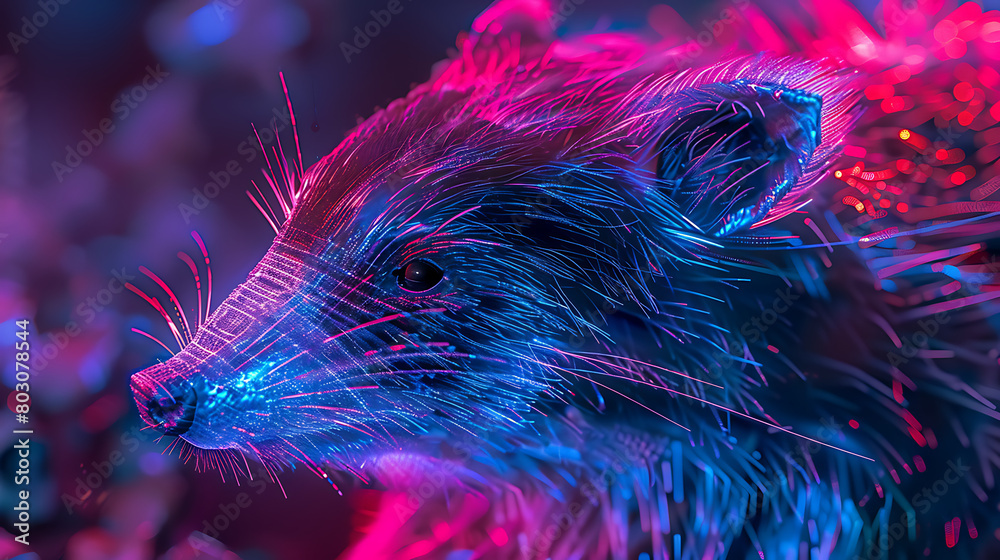 Holographic Enchantment: Transparent honey badger Closeup - Macro ...