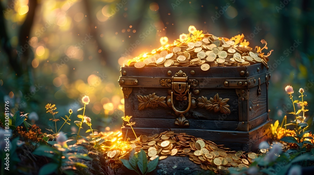 idea of wealth accumulation with an image of a treasure chest ...