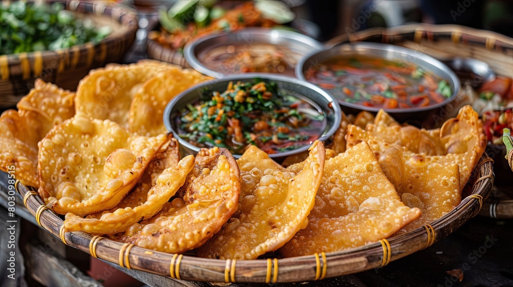 Fried Roti Bliss: Tempting display of fried roti, exuding an enticing ...