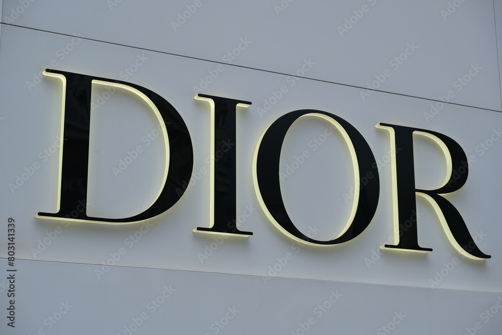 Shanghai,China-Sep. 3rd 2023: DIOR store sign company brand logo close ...