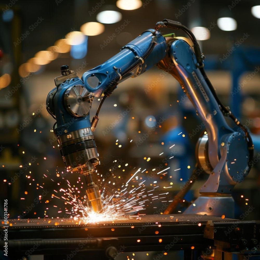 Self repairing robot in a workshop, autonomously welding its own arm ...