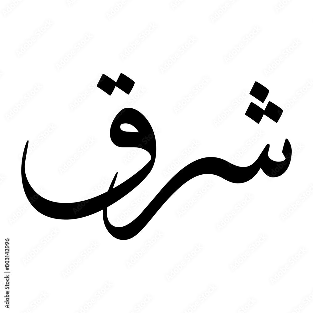 Shariq Muslim Boy Name Sulus Font Arabic Calligraphy Stock Vector ...