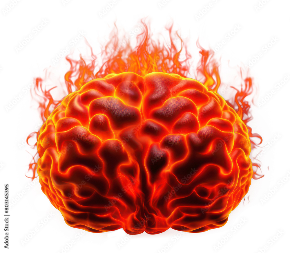 PNG Brain fire burning brain. Stock Illustration | Adobe Stock