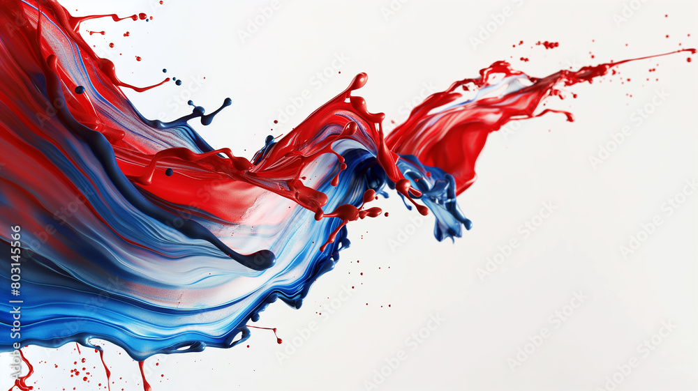 Colorful liquid paint splash isolated on white background, oil paint ...