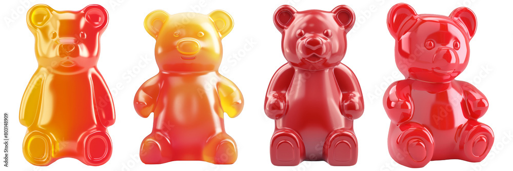 PNG gummy bear 3d icons and objects collection, in cartoon style ...