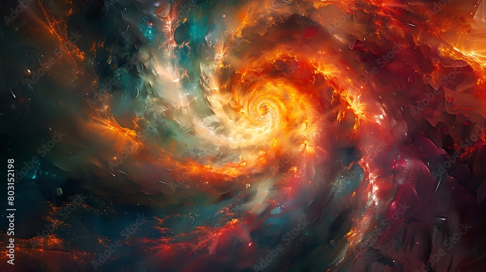 Depict a Time Warp scene where reality bends and curves around a ...