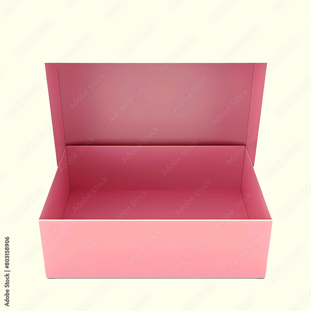 Pink box mock up 3D model isolated on a white background. blank ...