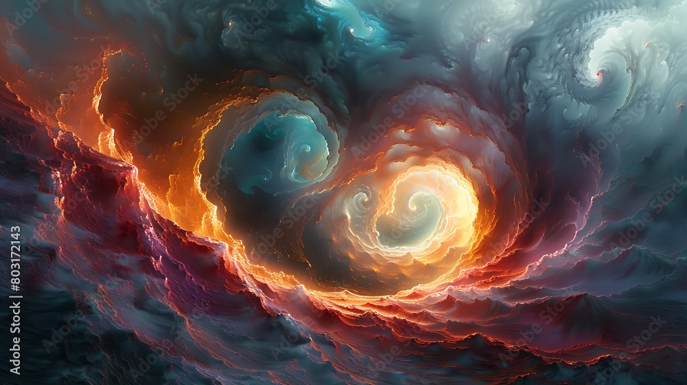 Visualize time as a physical dimension in a surreal landscape, with ...