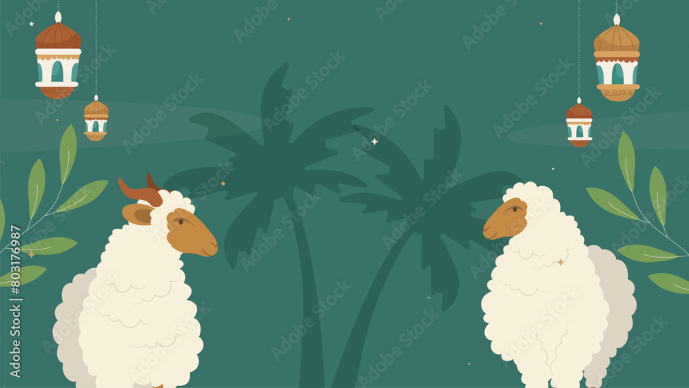 Eid Al Adha Banner Design Vector Illustration. Islamic and Arabic ...
