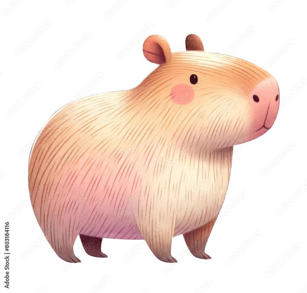 Cute cartoon capybara illustration. Stock Illustration | Adobe Stock