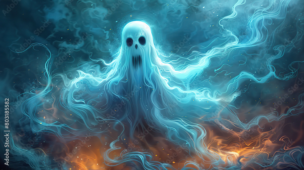 cartoon, ghost, spooky, character, haunted, animation, spectral ...