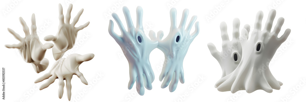 PNG ghostly hands 3d icons and objects collection, in cartoon style ...
