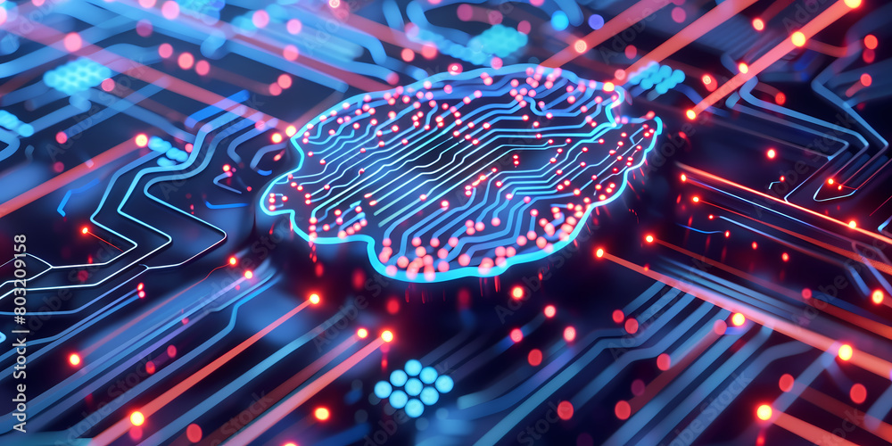 Neural circuit and electronic cyber brain in a quantum computing system, concept of artificial ...