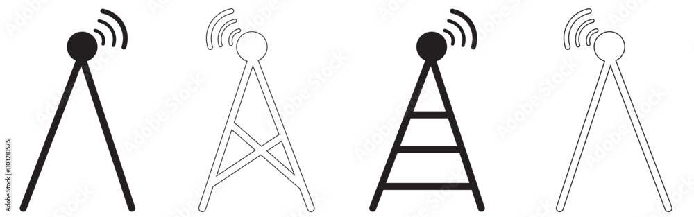 Antenna Icon Set Radio Antenna Icon Radio Tower Icons Communication