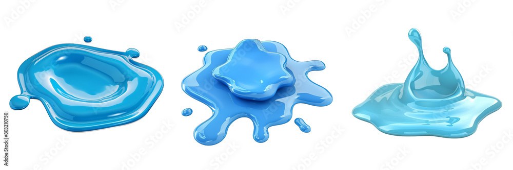 PNG puddle 3d icons and objects collection, in cartoon style minimal on ...