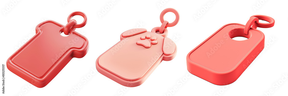 PNG dog tag 3d icons and objects collection, in cartoon style minimal ...