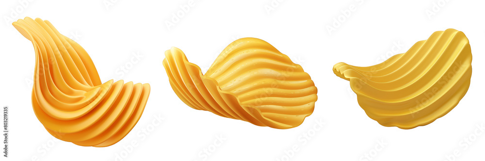PNG potato chips 3d icons and objects collection, in cartoon style ...