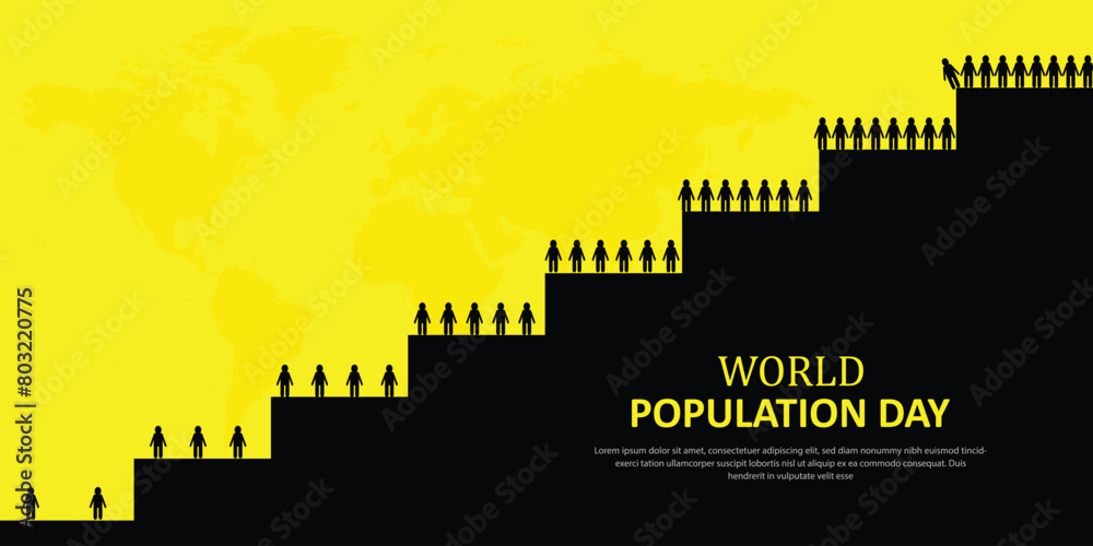 world population reflecting the increasing population by stair , world ...