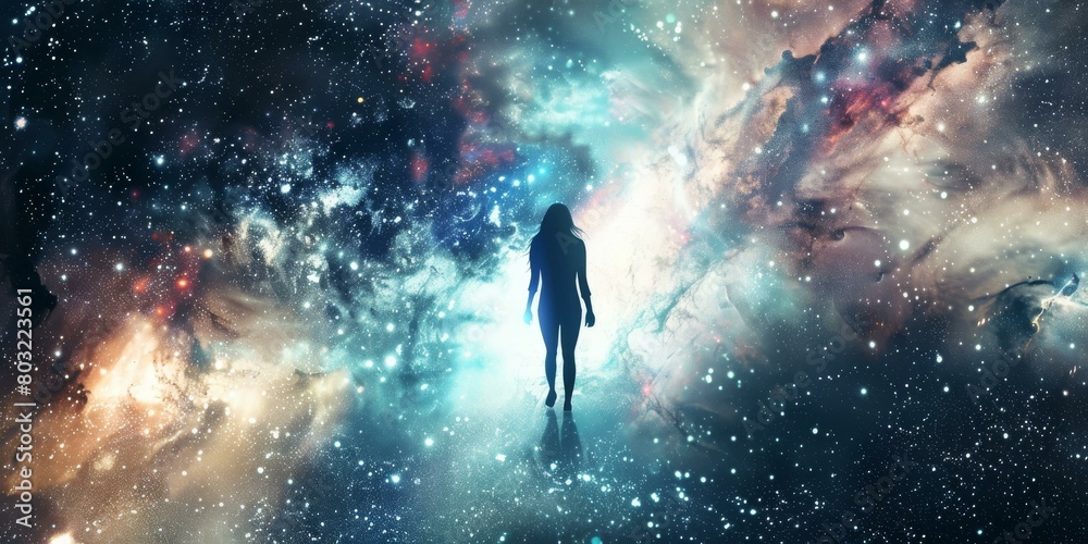 The vastness of the universe and theæ¸ºå° ness of human beings Stock ...