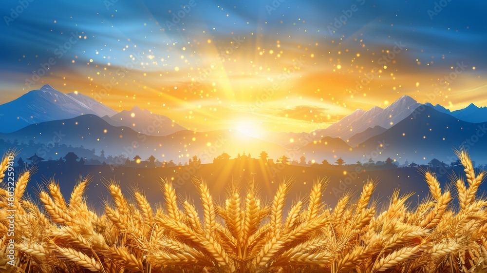 realistic baisakhi celebration background with traditional symbols in ...