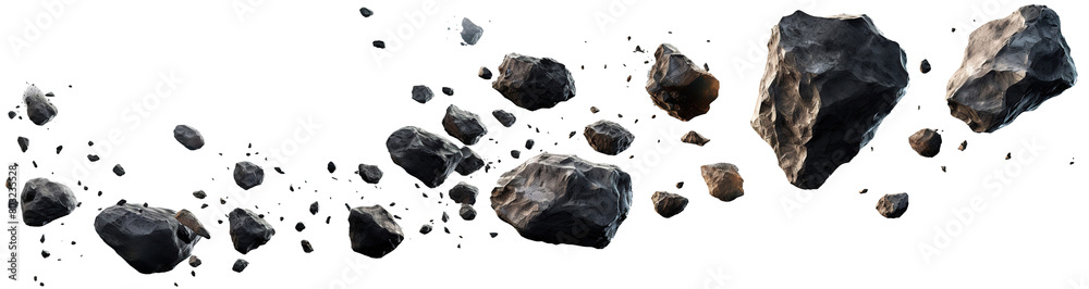 Flying asteroids cut out Stock Photo | Adobe Stock
