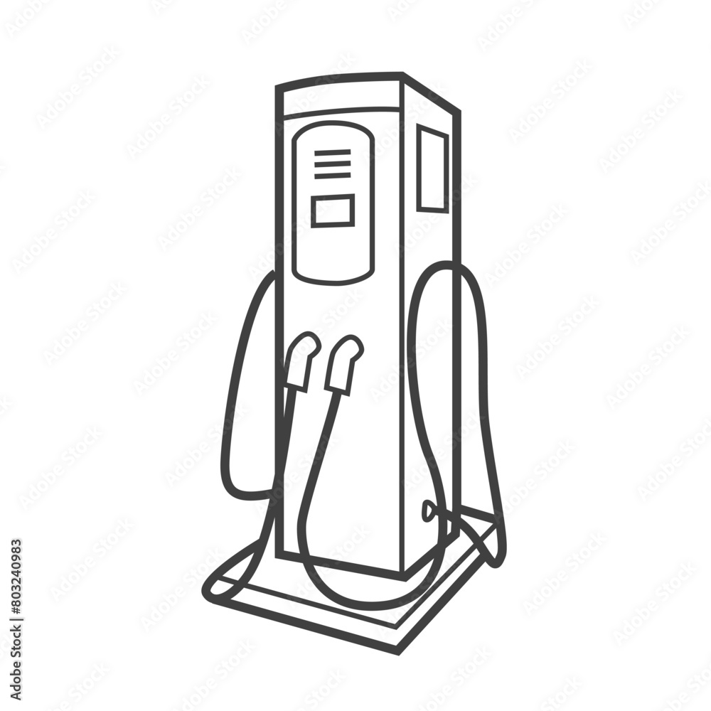 Linear icon of an electric vehicle charging station, a place for ...