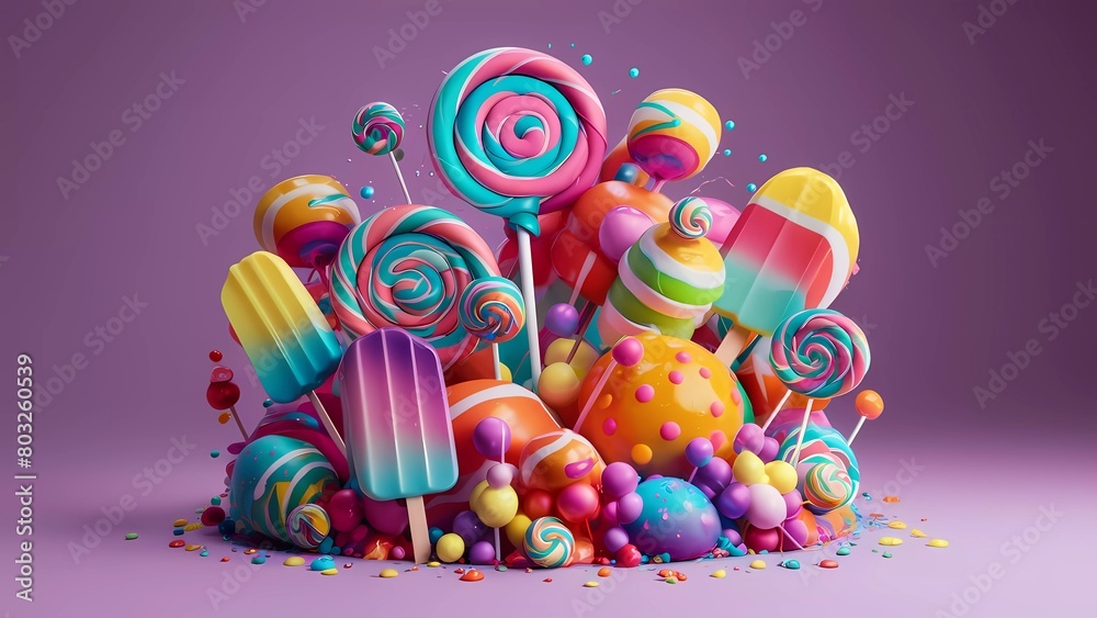 Ilustración de golosinas: una escena caprichosa y soñadora con ...