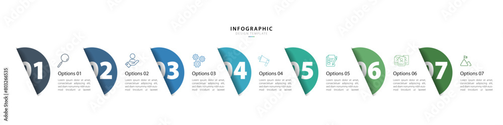 Timeline Creator infographic template. 7 Step timeline journey ...