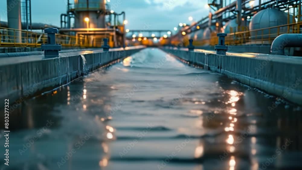 A maintenance engineers inspect the system of pumping stations and ...