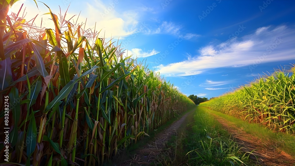 Biofuel crops cover fields like corn sugarcane and switchgrass for ...