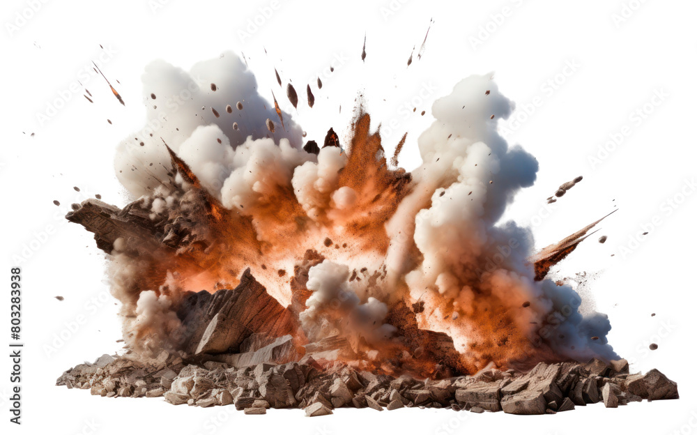 PNG Controlled avalanche explosion fire white background destruction ...