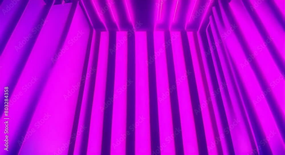 Abstract blue pink neon glowing line frame animated moving led light ...