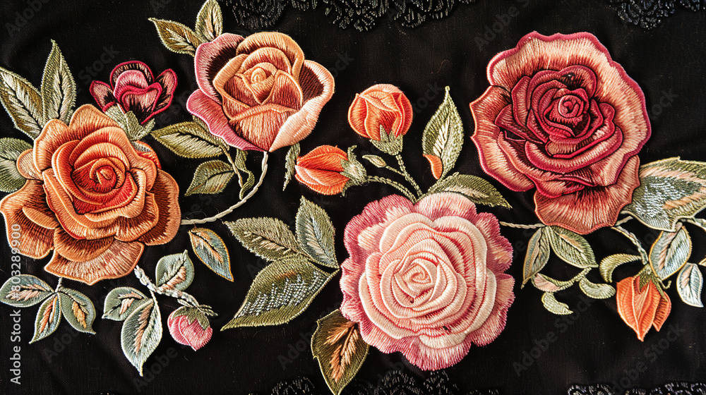 modern take on floral embroidery with a minimalist design featuring ...