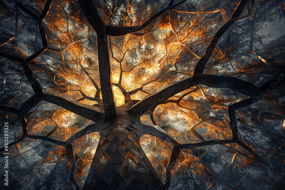 Geometric tree where branches mirror the larger structure leaders ...