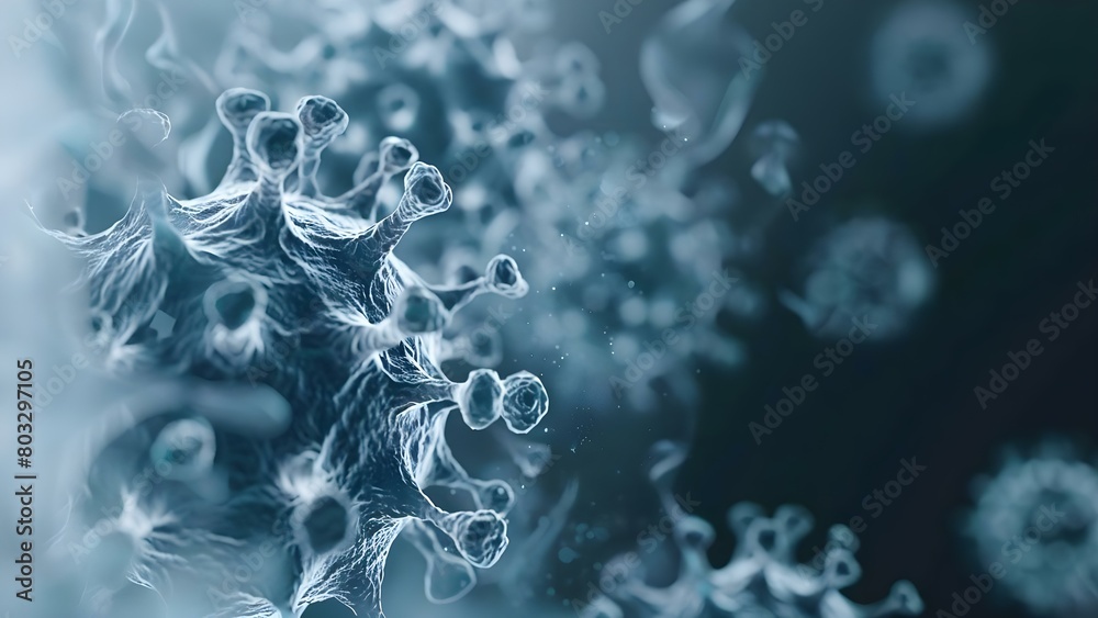 Microscopic virus introduced into living cells defense with masks ...