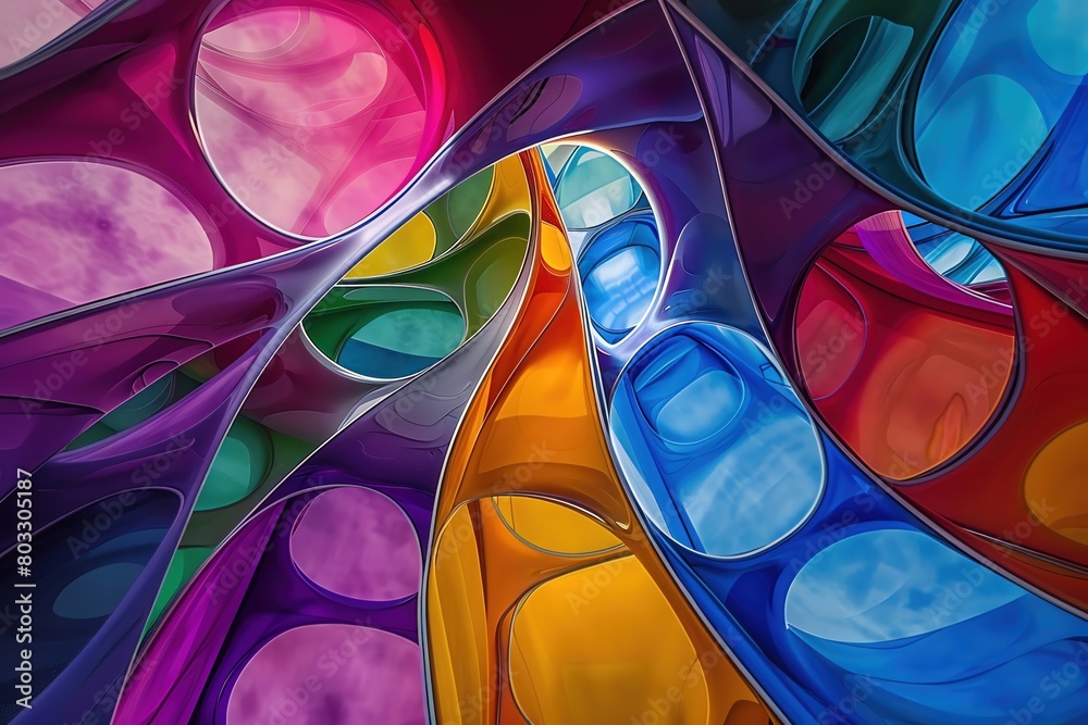 Capture the essence of abstract art and nanotech intricacy through a ...