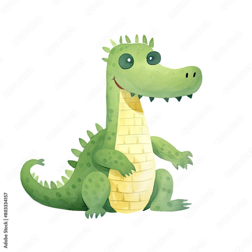 AI-Generated Watercolor Alligator Clip Art Illustration. Isolated ...
